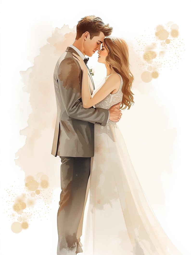 Romantic Watercolor Couple Wall Art Poster - Etsy