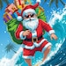 Surfin' Santa – Funny Christmas Beach Digital Art, PNG Download - Etsy