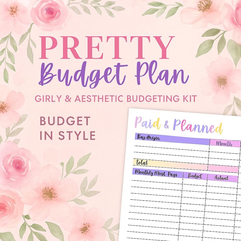 Pretty Girls Budget Planner - Etsy