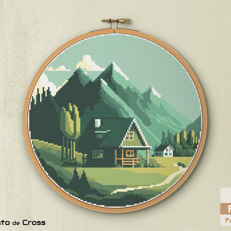 Cross Stitch Landscape - Etsy
