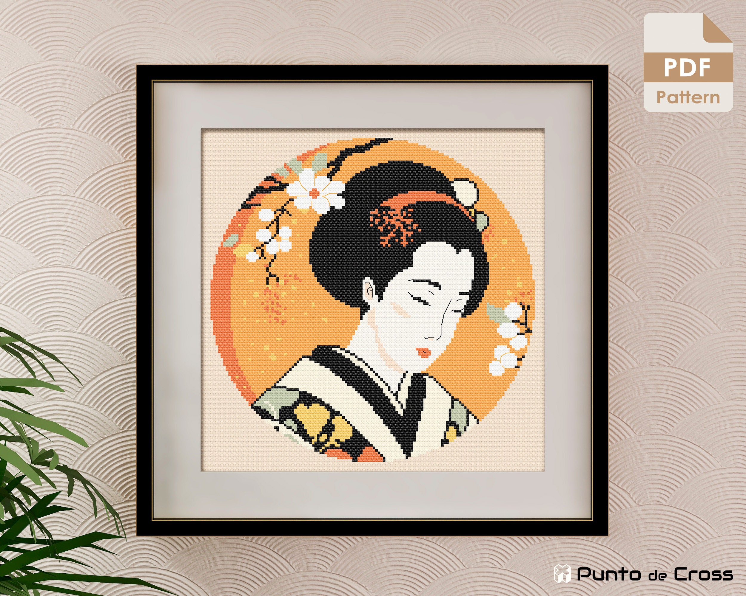 Japanese Geisha Cross Stitch Pattern - Etsy