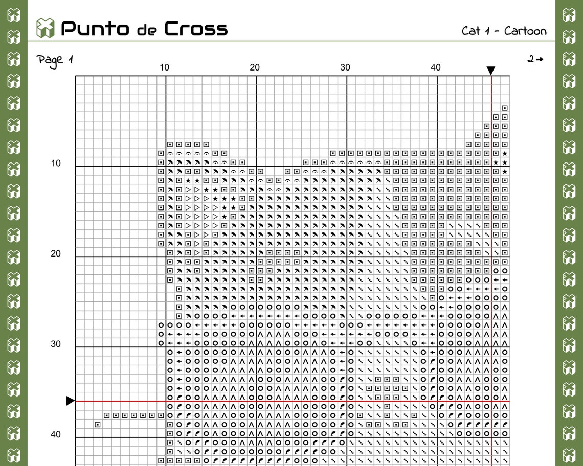 Cat Cross Stitch Pattern Cartoon Cat Embroidery Design - Etsy