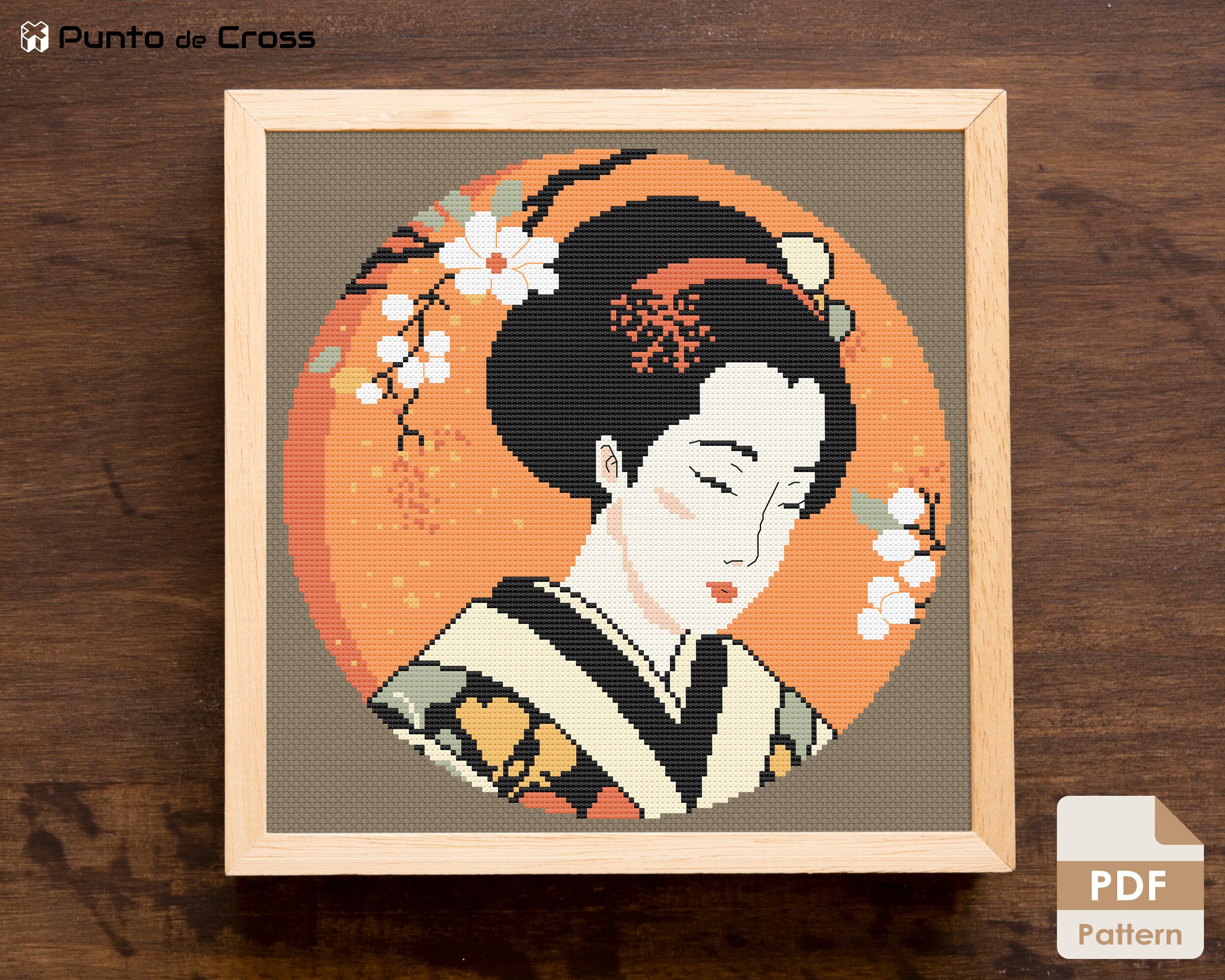 Japanese Geisha Cross Stitch Pattern - Etsy