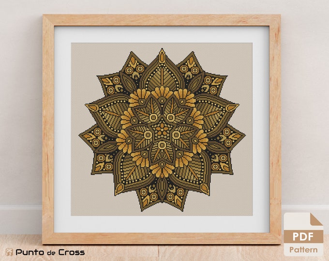 Mandala Phoenix CS569, Counted Cross Stitch Pattern KIT and PDF Stitch ...