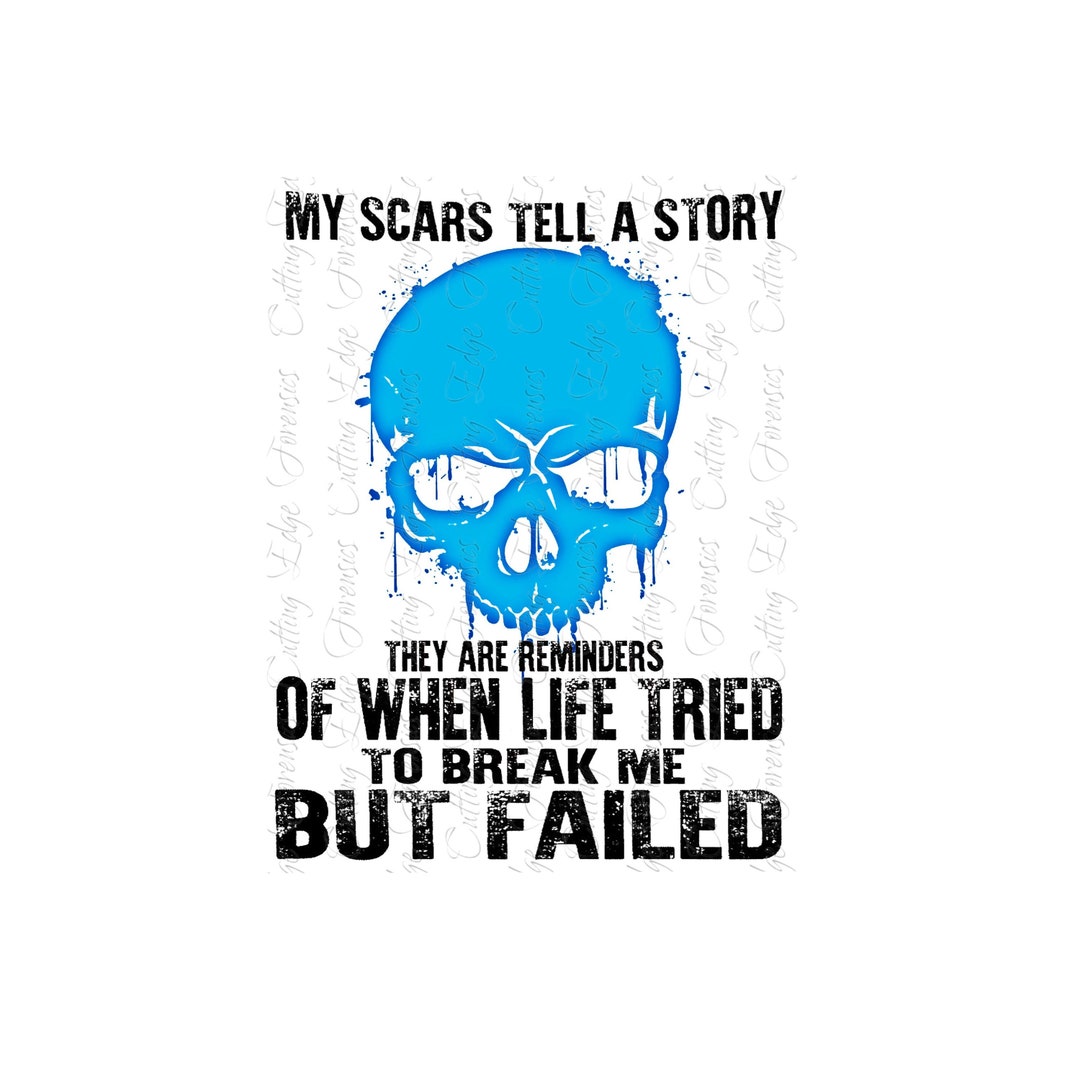 Blue Skull Scars Story PNG - Digital Files - Etsy
