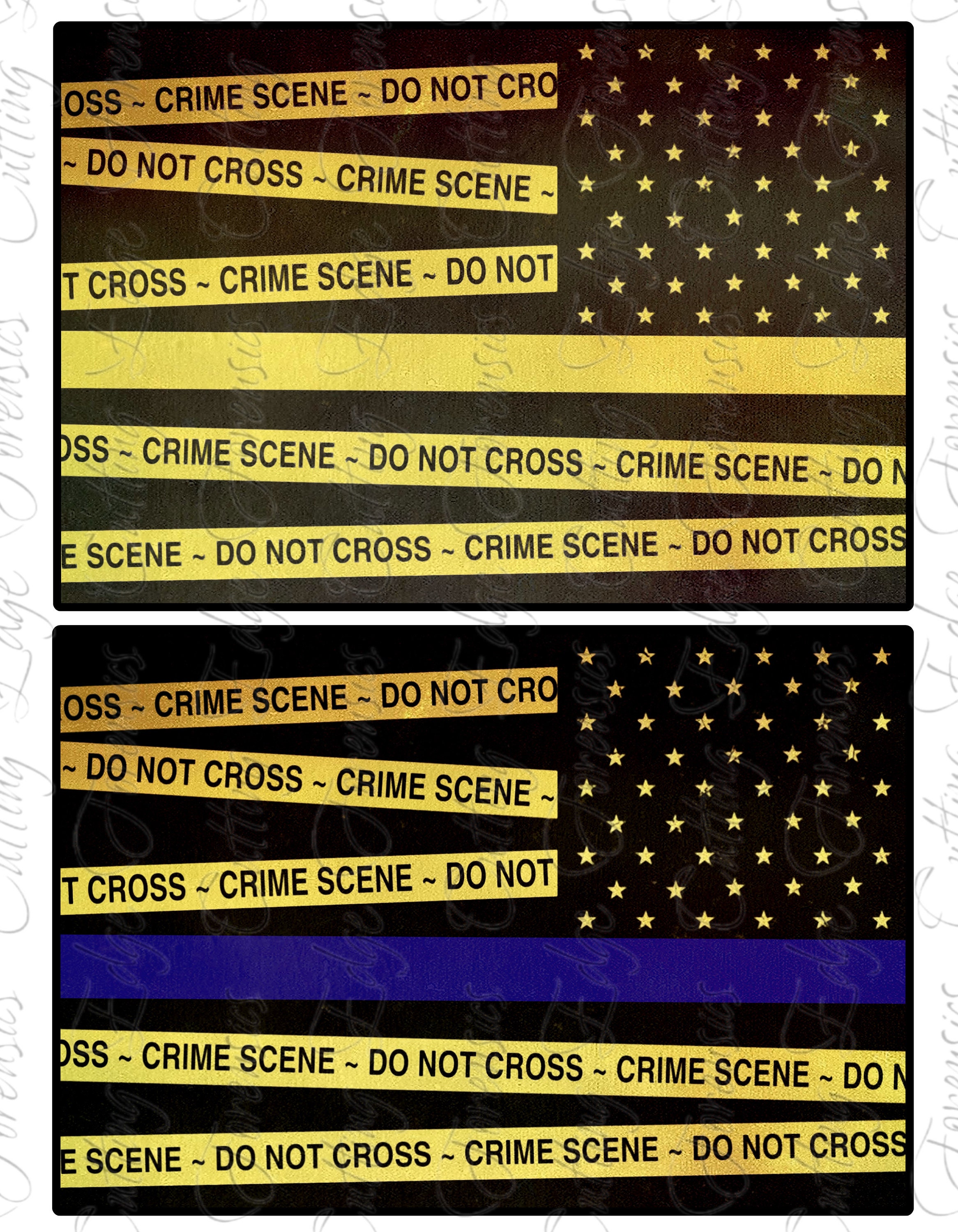 Crime Scene Themed Flag - Thin Blue Line and Thin Yellow Line ...