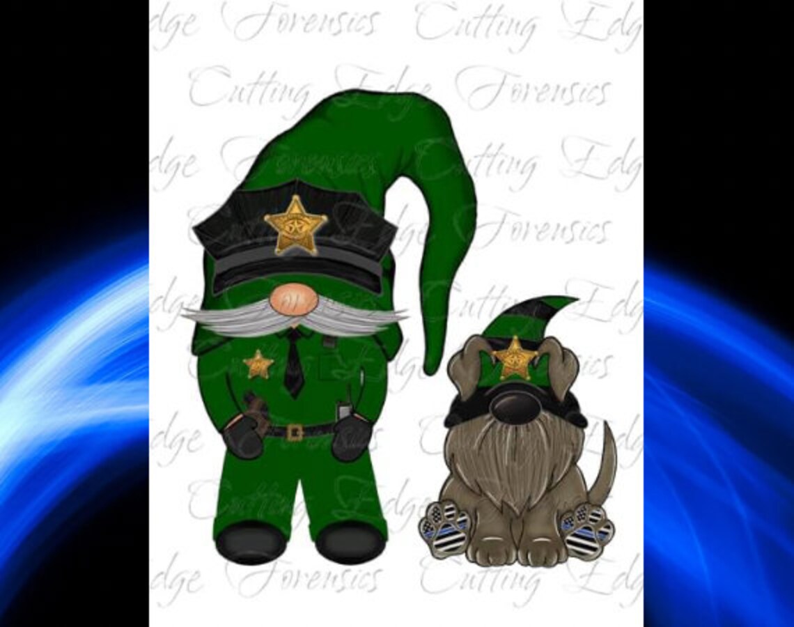 Sheriff Deputy Law Enforcement Gnome and Gnome Dog - Png/digital Files ...