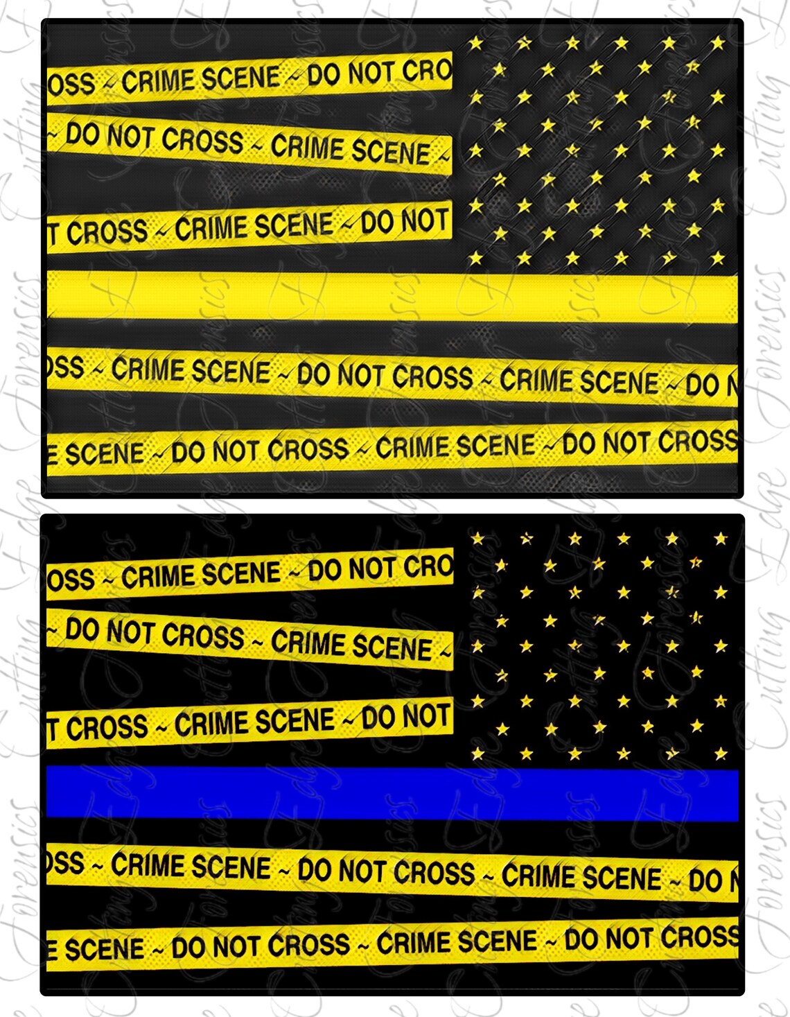 Crime Scene Themed Flag Thin Blue Line and Thin Yellow Line/photography ...