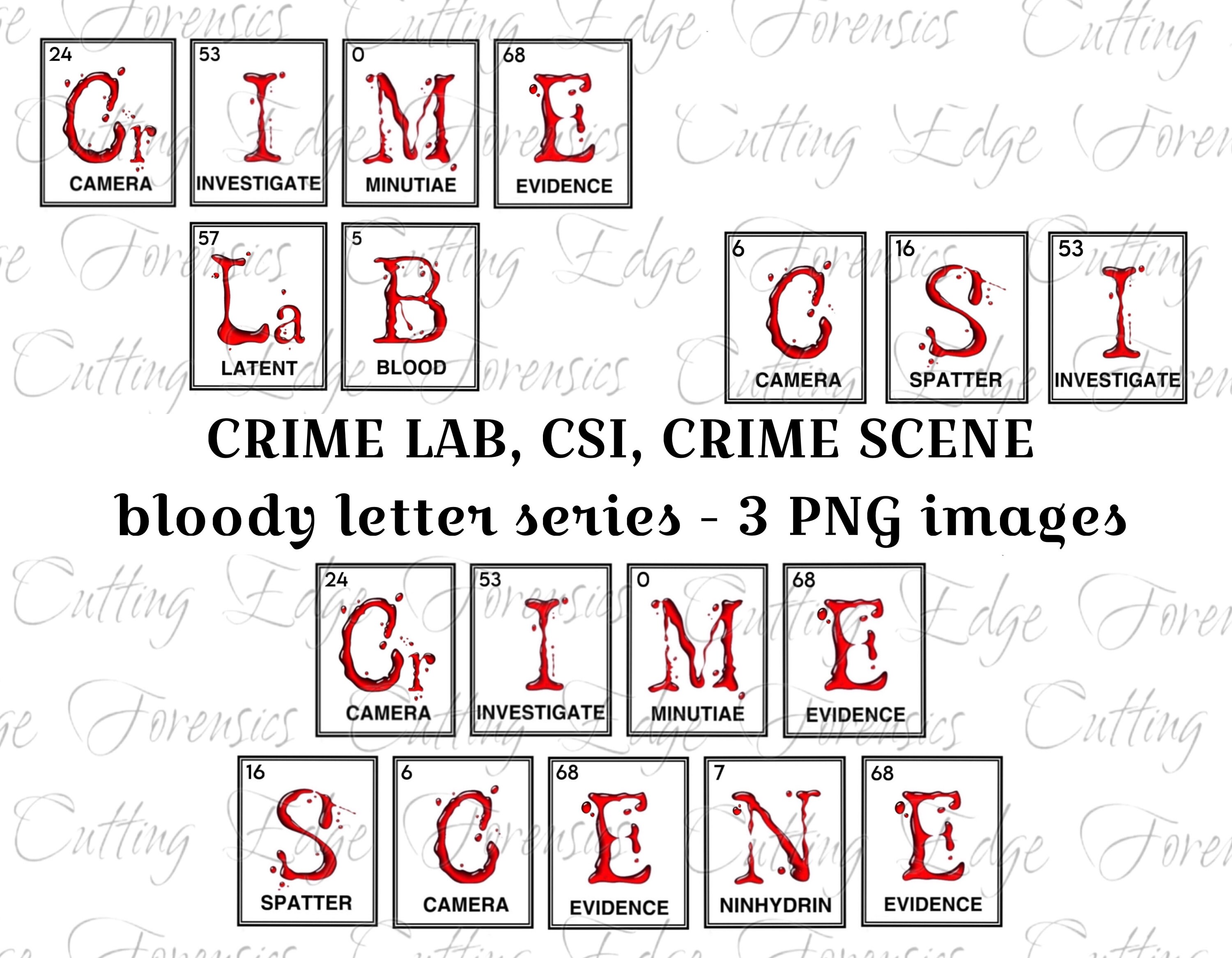 Crime Lab Crime Scene CSI Periodic Table / Forensics / Blood - Etsy