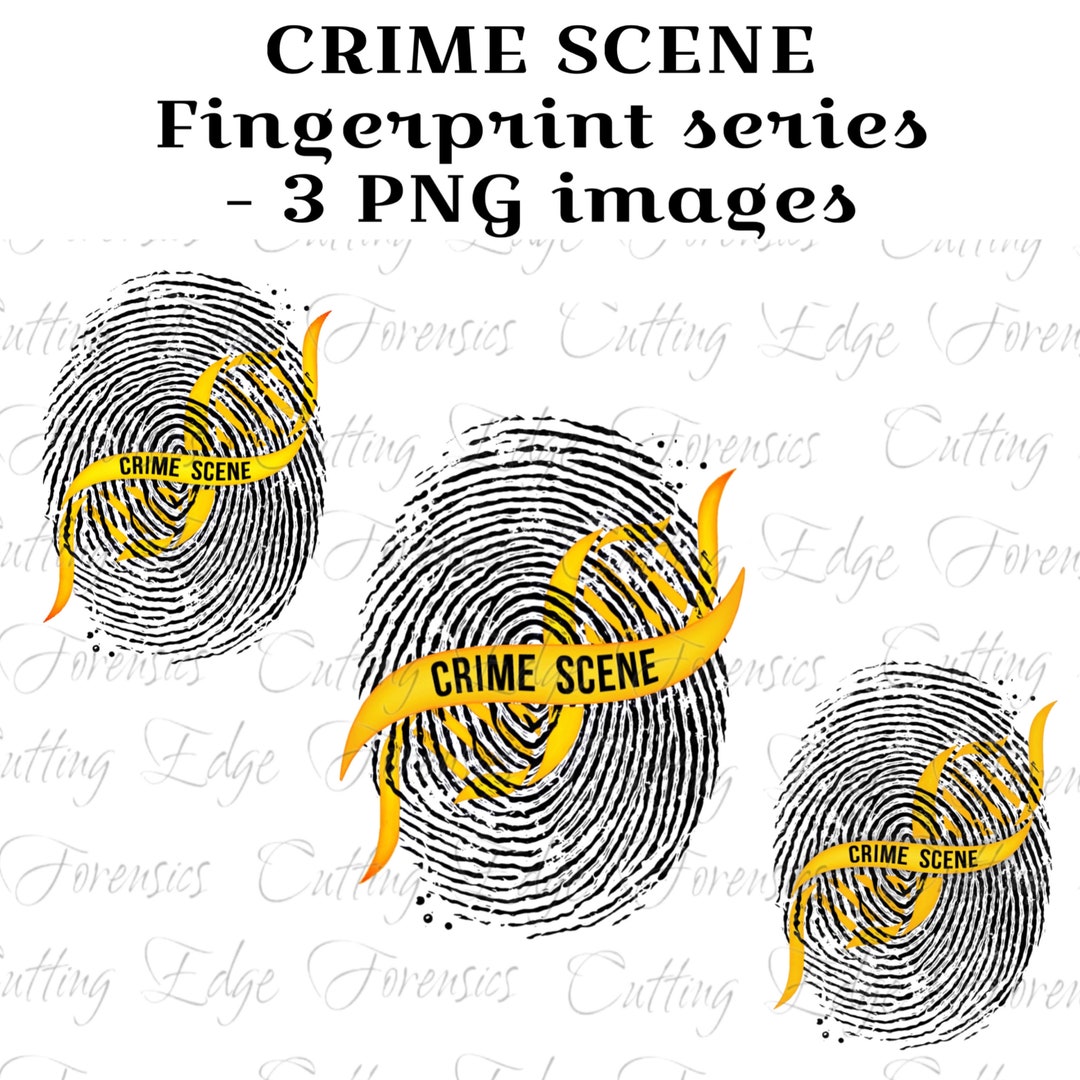 Crime Scene Fingerprint DNA / Forensics / Science / 3 PNG Digital Files ...