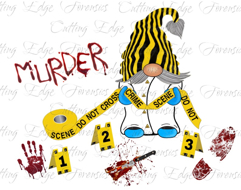 Crime Scene Gnome PNG – Bloody Evidence, Forensics Design (digital ...