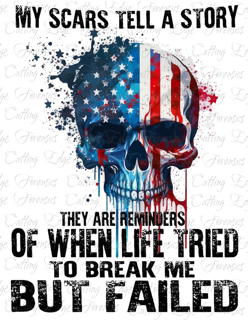 American Flag Skull PNG, Patriotic Scars Digital File - Etsy