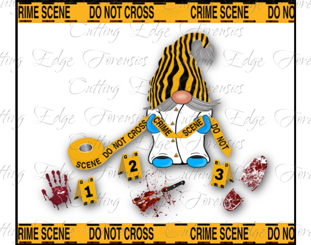 Crime Scene Gnome PNG – Bloody Hand, Knife, Shoe Print (digital ...