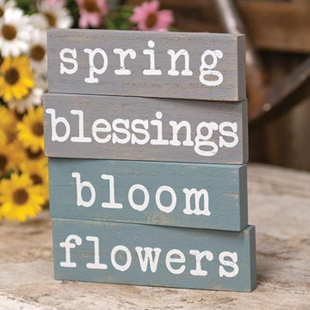4/set Wood Spring Easter Block Signs Mantel Shelf Sitters - Etsy