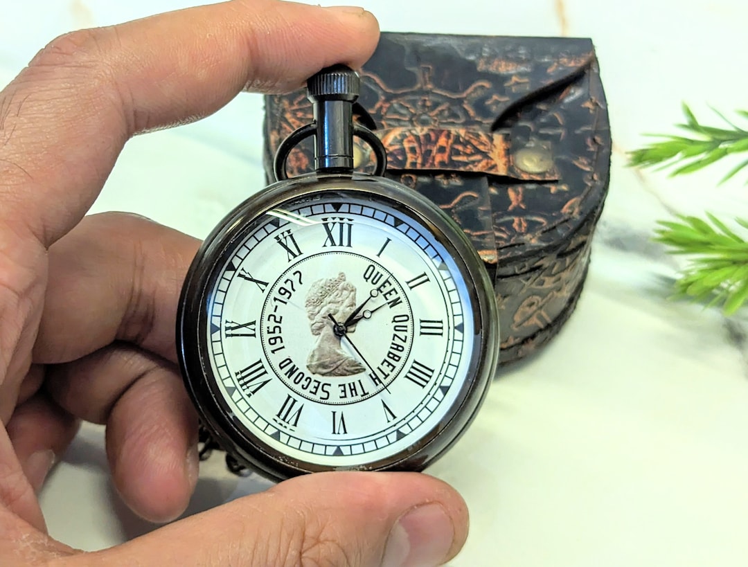 POCKET WATCH With Leather Box, Personalized Pocket Watch, Engraved ...