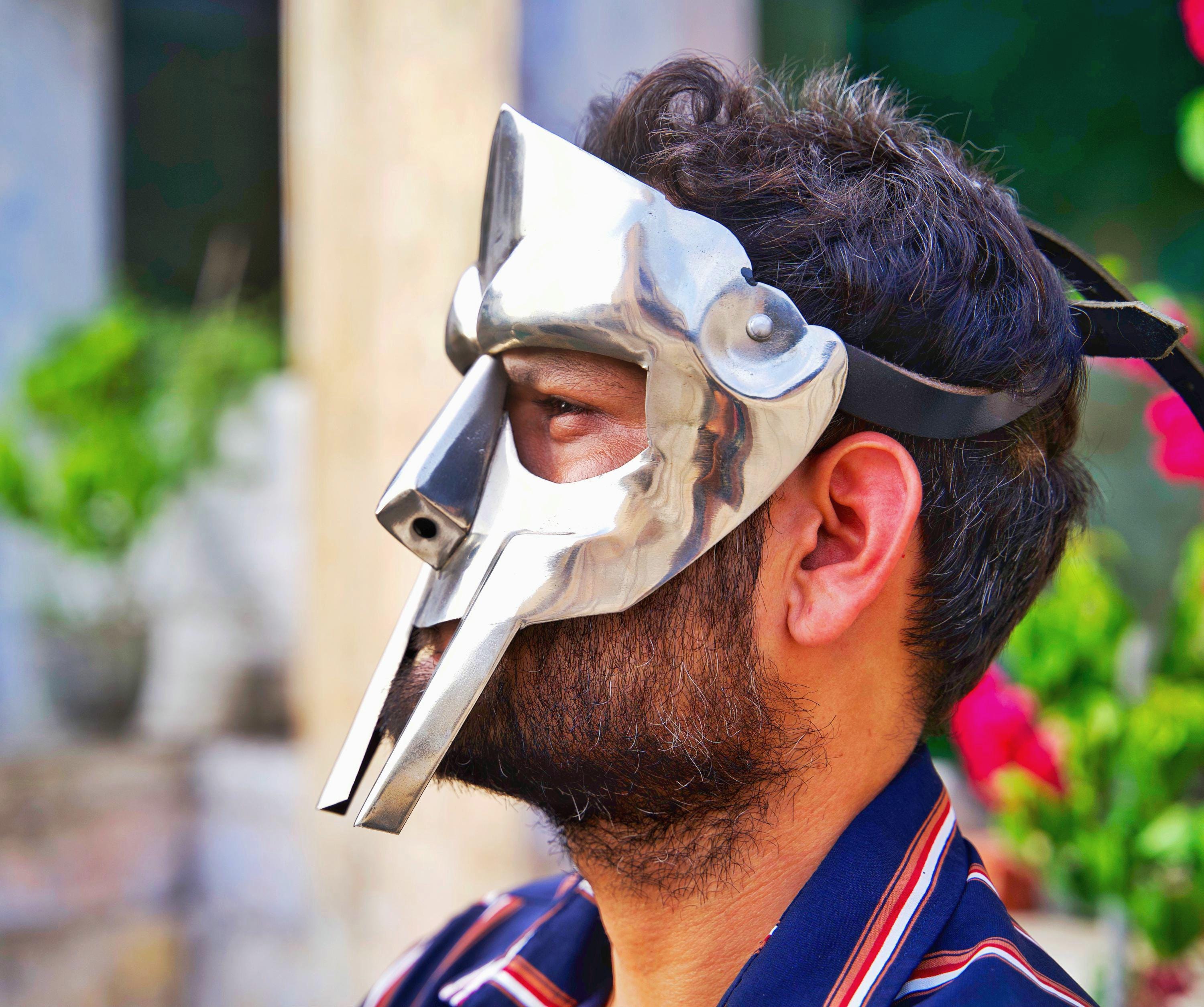 Handame MF Doom Memorial Mask, Gladiator Mask, Halloween Costume Prop ...