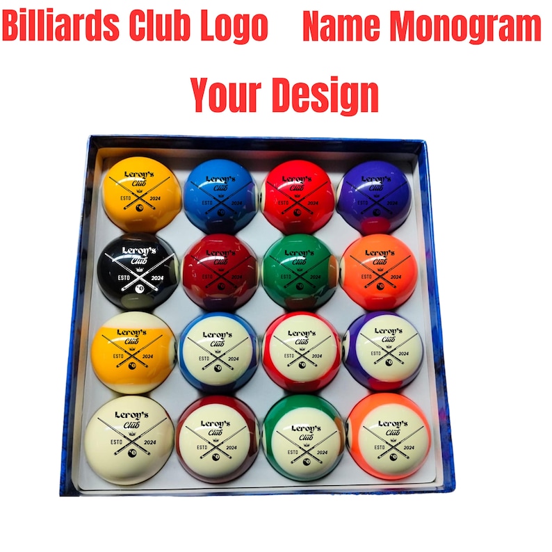 Personalized Pool Ball Set Custom Billiards Gift Engraved Pool Balls ...