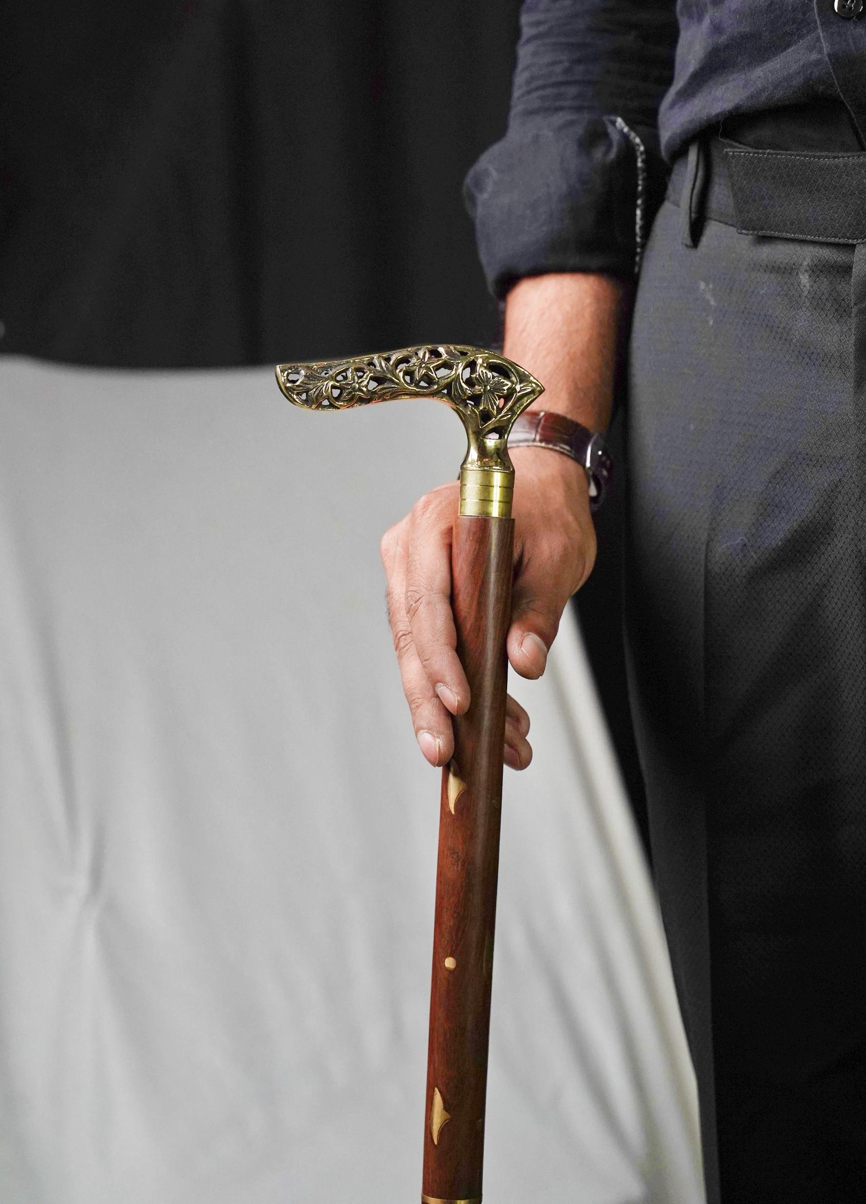 Victorian Brass Wooden Walking Stick Cane, Designer Walking Cane, Three ...