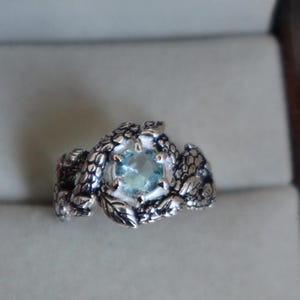 Blue Dragon Ring- Natural Blue Topaz Elvish Celtic Engagement Ring ...