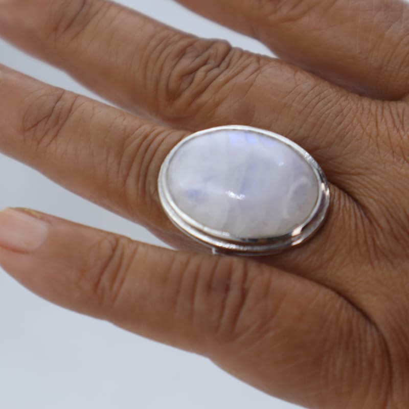 Large Moonstone Ring - Etsy