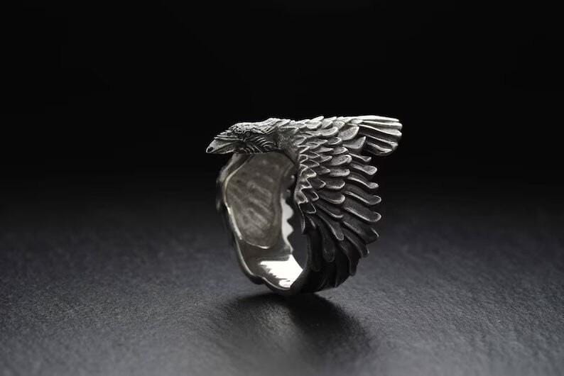 Raven Ring Raven Jewelry Animal Ring Animal Jewelry Crow Ring Crow ...