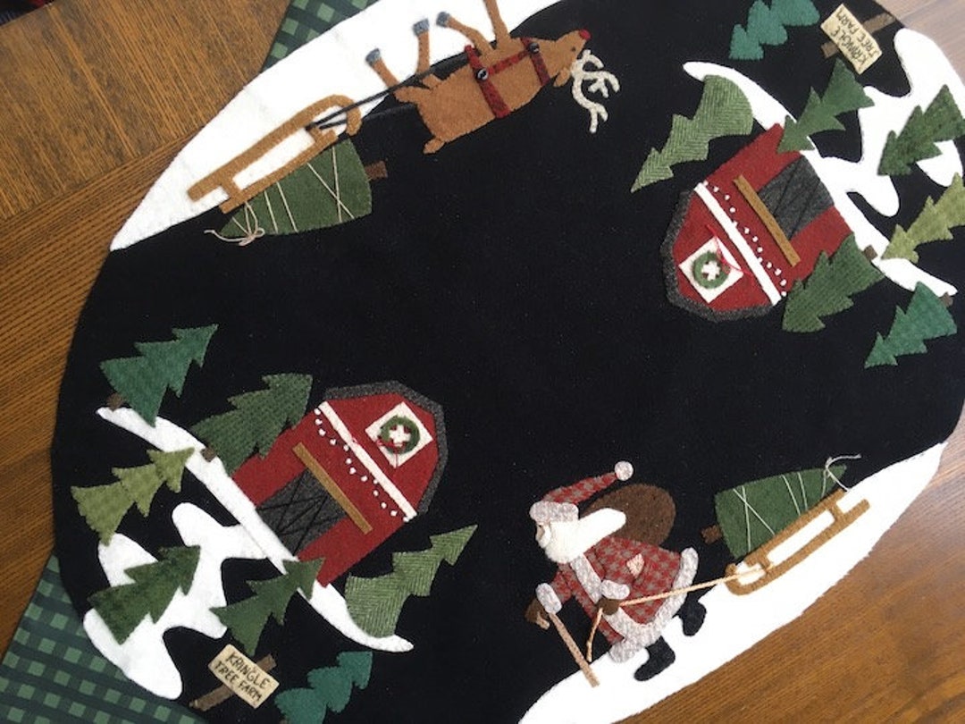 Wool Kit - Applique Table Topper Called Going to Kringle Tree Farm by ...