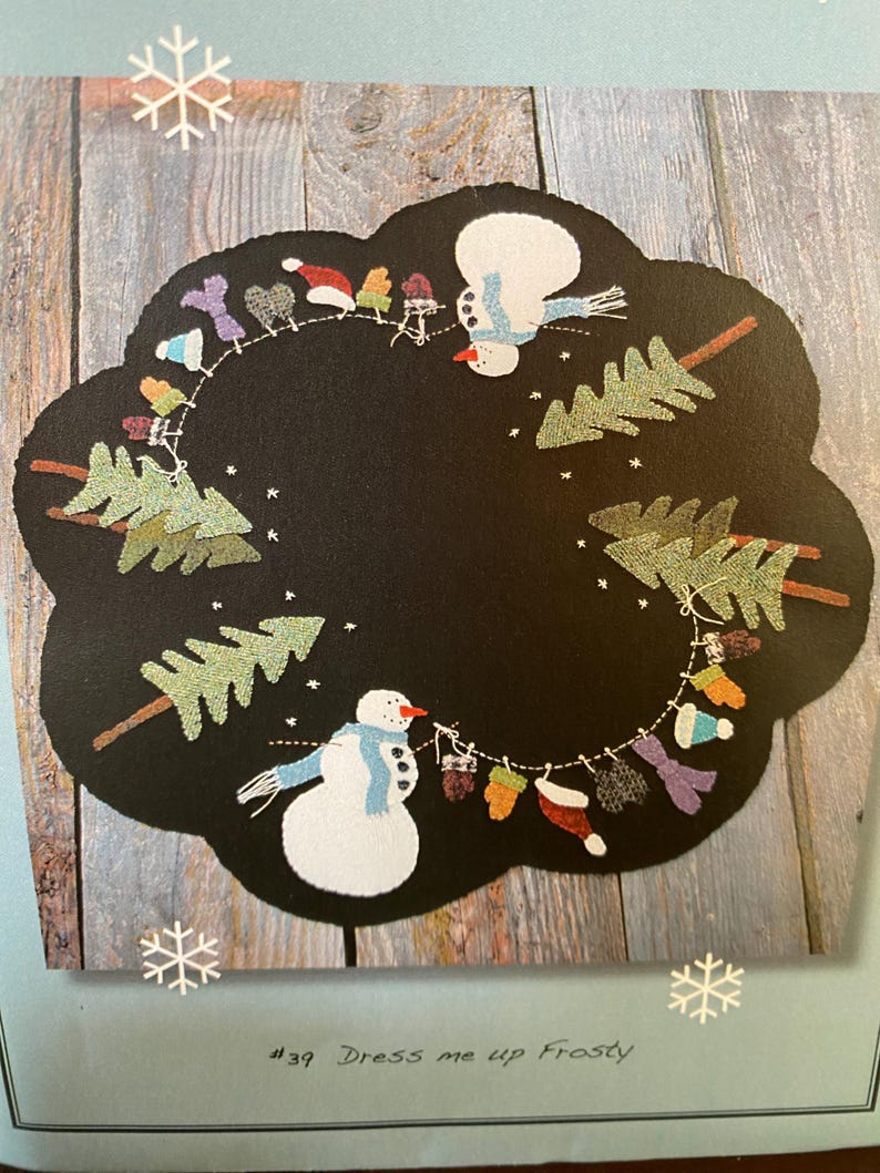 Wool Applique Kit Dress Me up Frosty by Nutmeg Hare Pattern 39 - Etsy