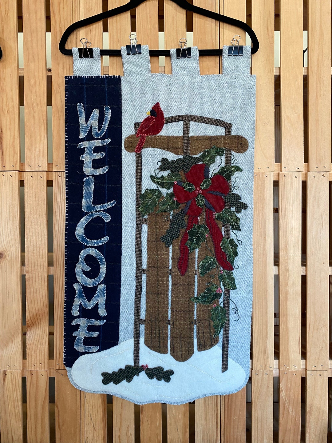 Welcome Winter Wool Applique Kit Designed by the Woolen Needle Banner ...
