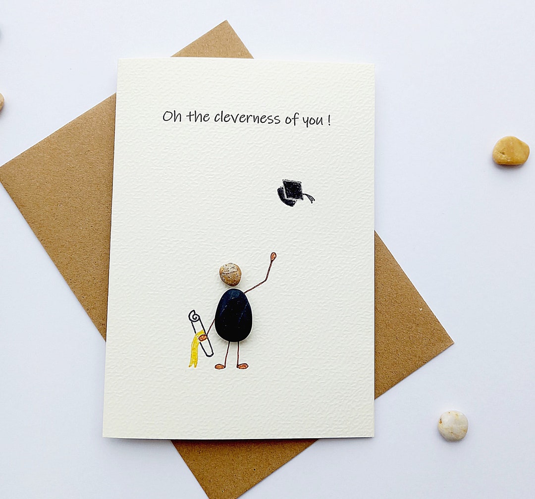 Graduation Card, GCSE, A Levels Exam Success, Handmade Cards, Pebble ...