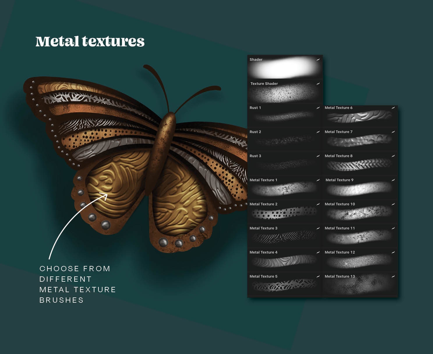 Steampunk Wonders Procreate Brush Set Steampunk Stamps, Metal Textures ...