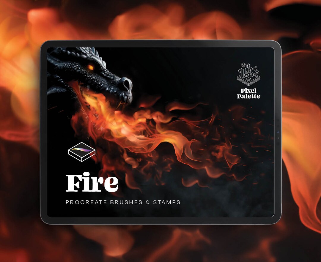 Procreate Fire Brushes Collection: Textures, Stamps, Circles Perfect ...