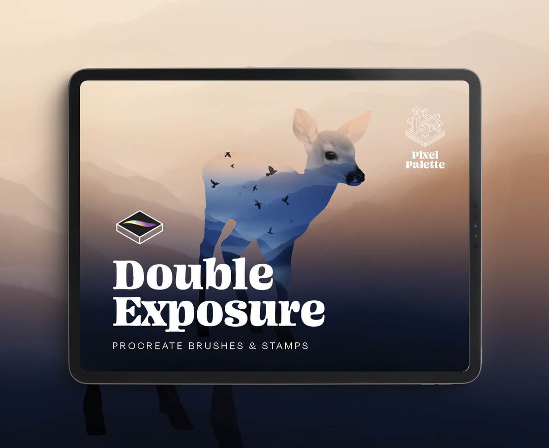 Double Exposure Procreate Set Animals, Plants, Landscapes & Atmosphere ...