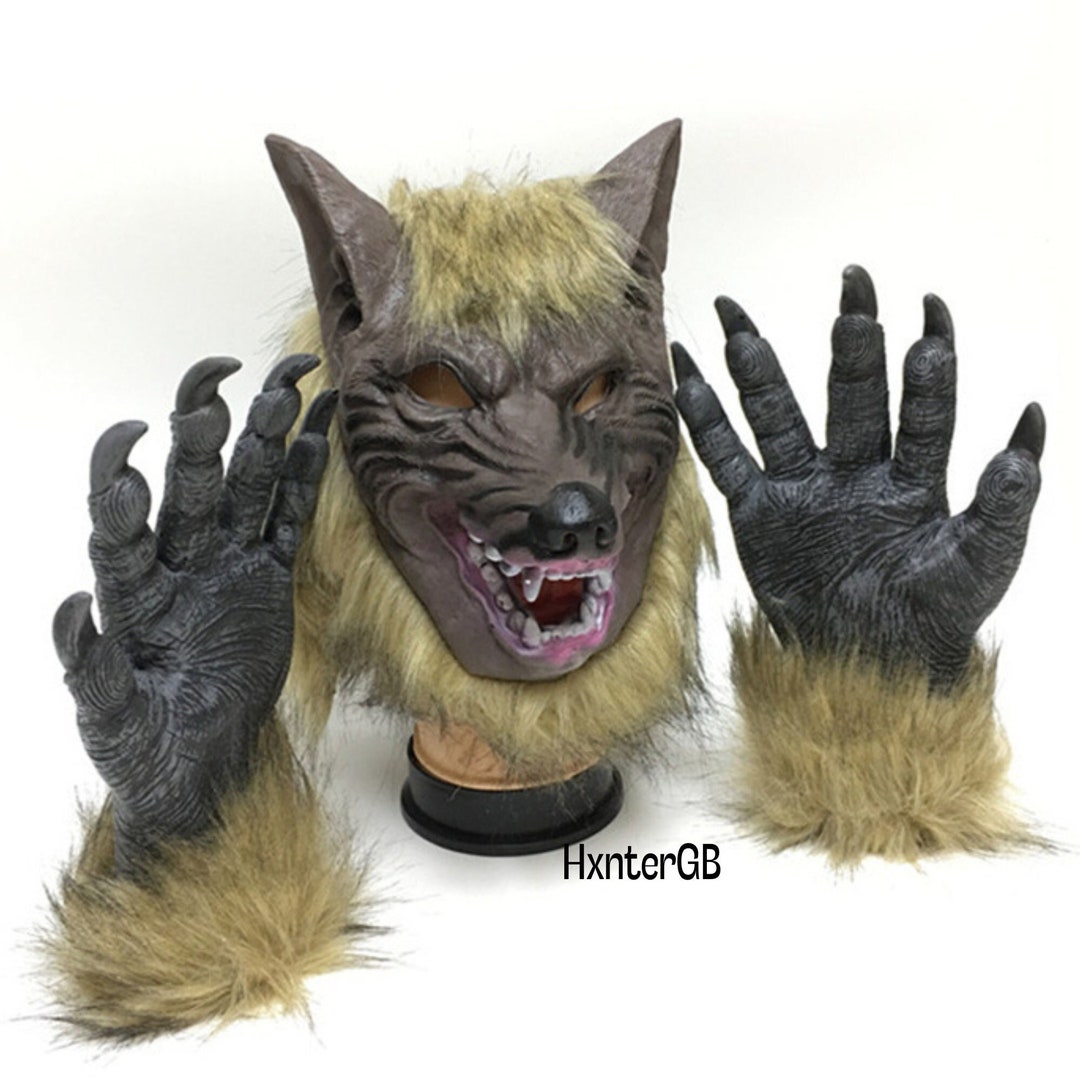 Wolf Mask and Claws Full Face Wolf Mask Costume Wolf - Etsy