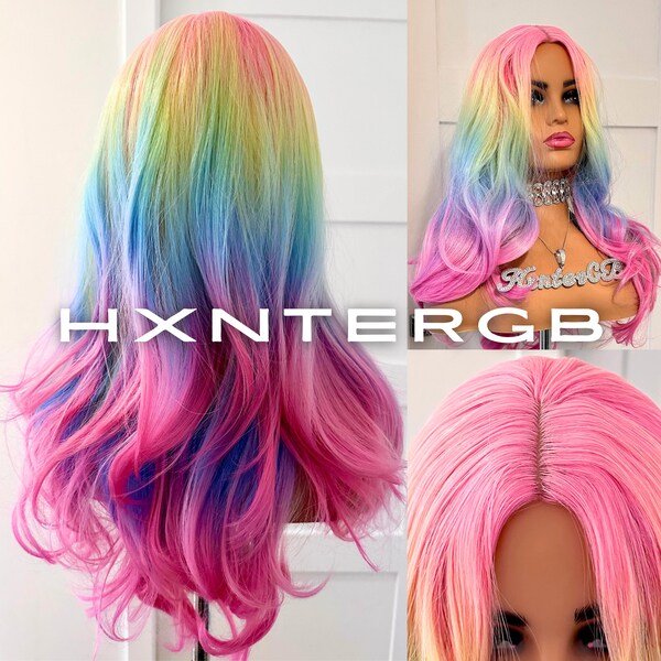 Rainbow Wig - Etsy