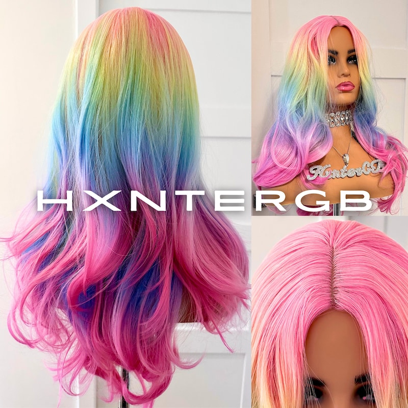 Rainbow Wig - Etsy