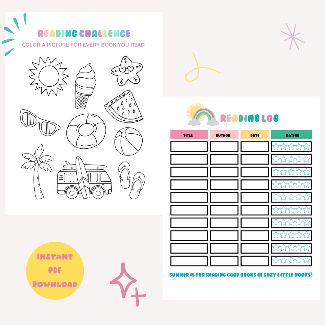 Kids Summer Reading Challenge - Summer Reading Charts for Kids - Summer ...