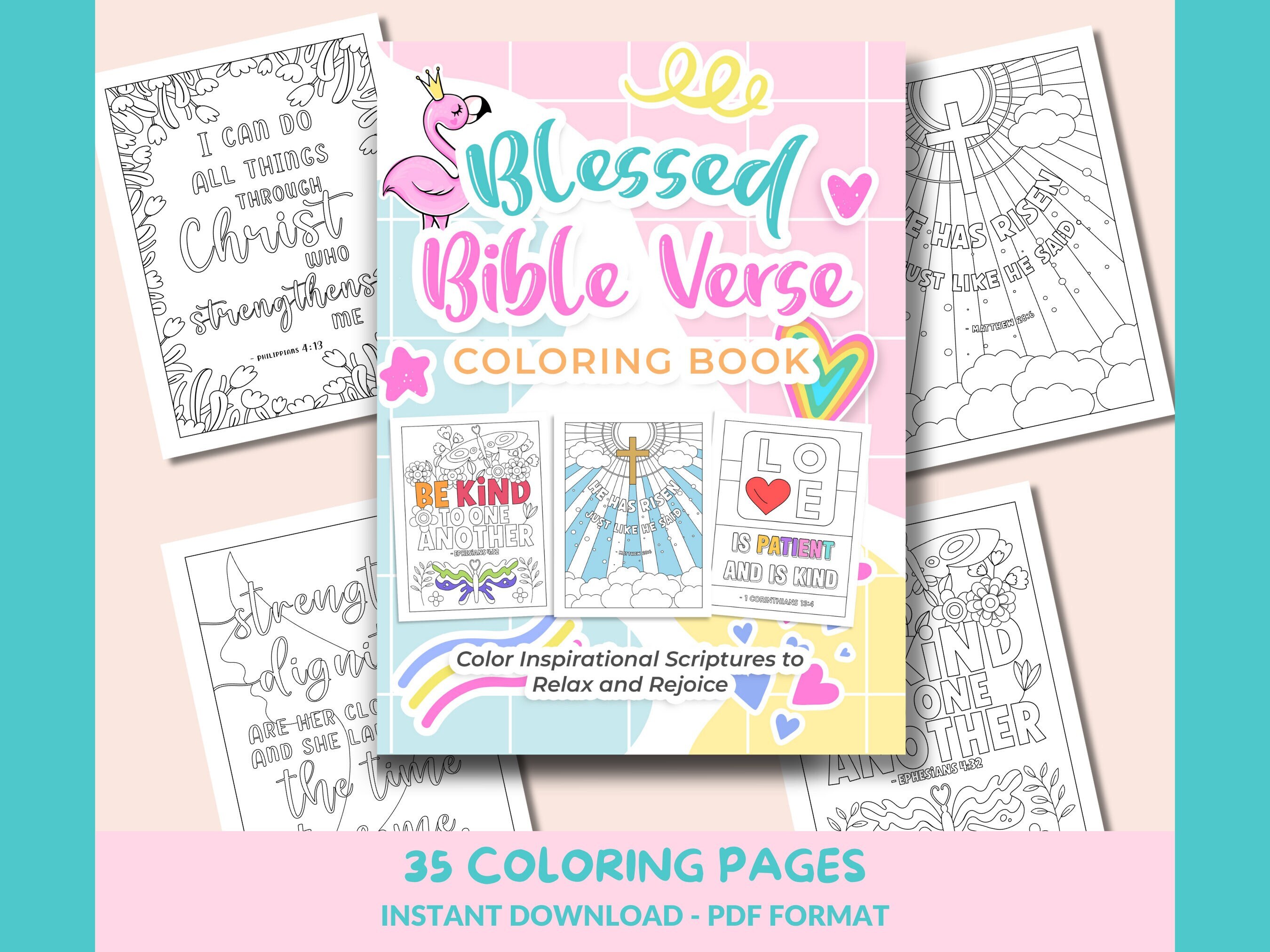 Blessed Bible Verse Coloring Pages for Adults, Teens Girls and Women ...