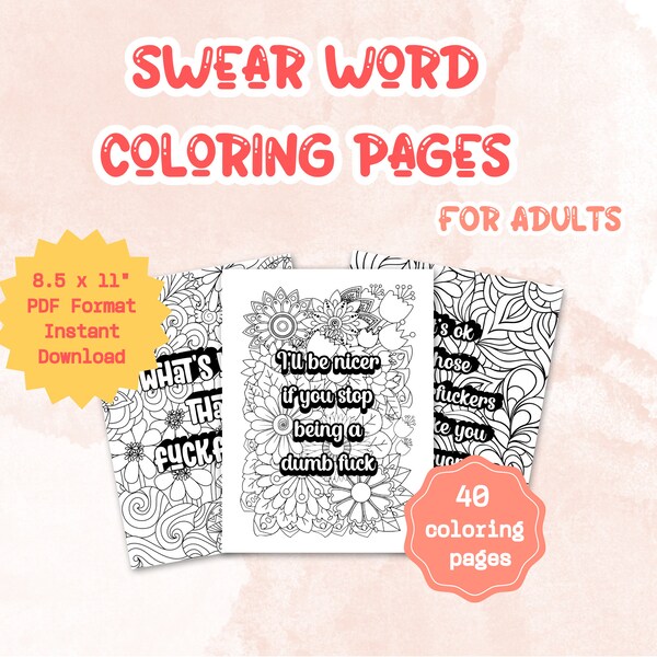 Bad Word Coloring - Etsy