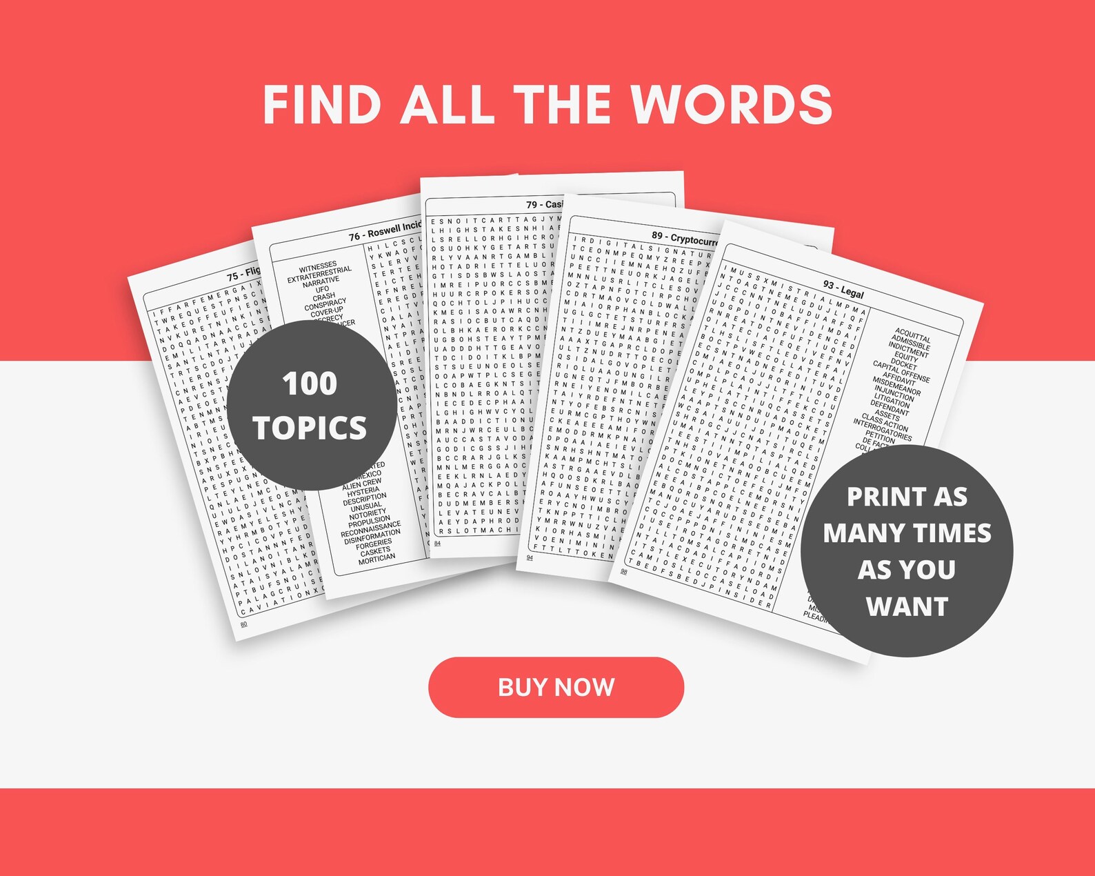 Hard Word Search Printable Adults - Large Print Word Search| 4000 Words ...