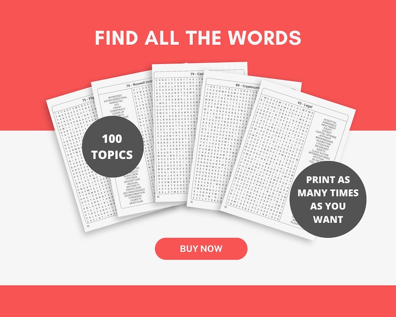 Hard Word Search Printable Adults - Large Print Word Search| 4000 Words ...