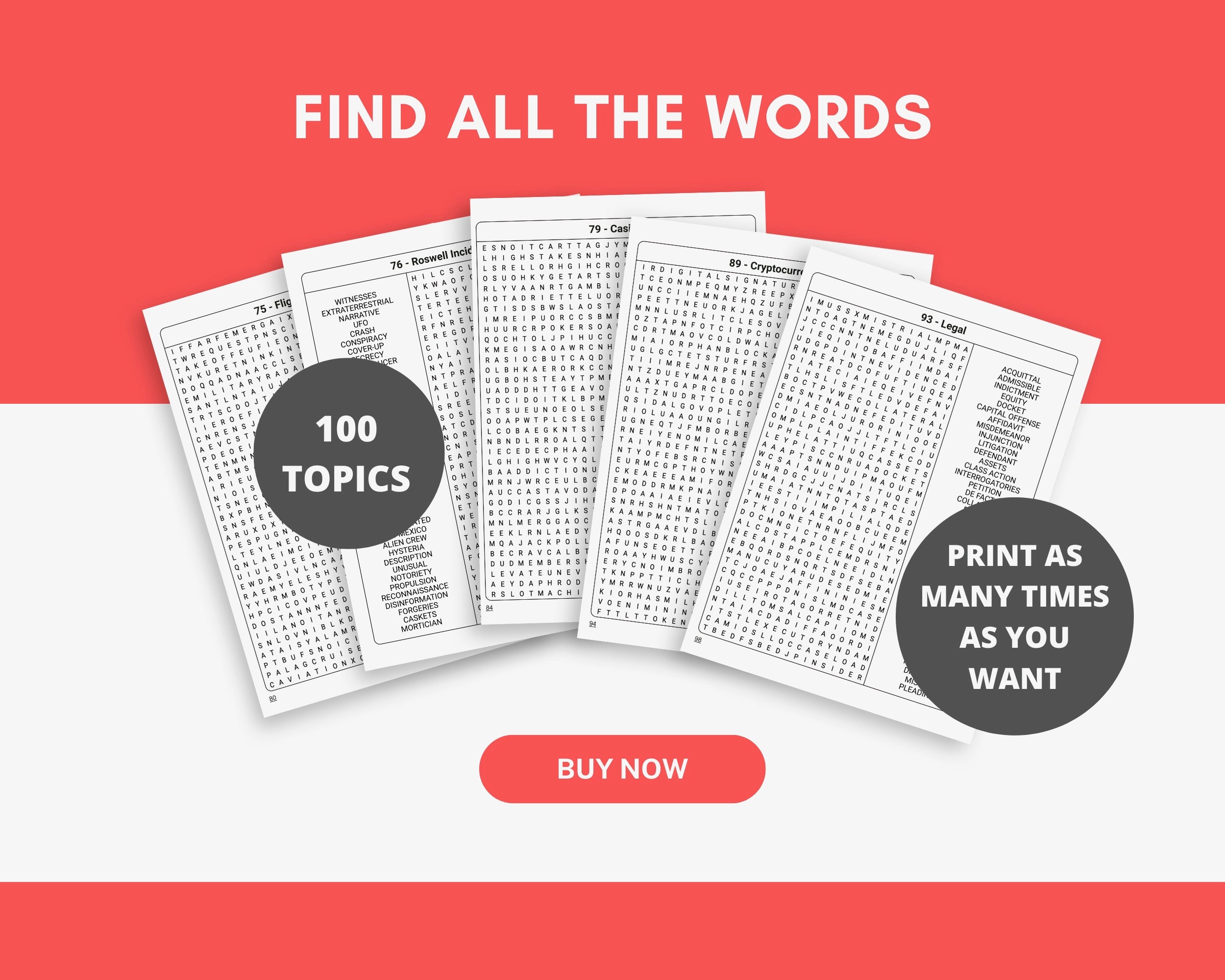Hard Word Search Printable Adults - Large Print Word Search| 4000 Words ...