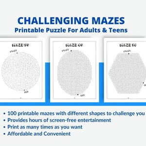 Hard Printable Mazes for Adults and Teens | 100 Difficult Mazes ...