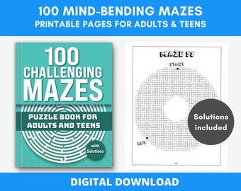Hard Printable Mazes for Adults and Teens Volume 2 | 100 Difficult ...