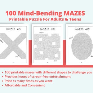 Hard Printable Mazes for Adults and Teens Volume 2 | 100 Difficult ...