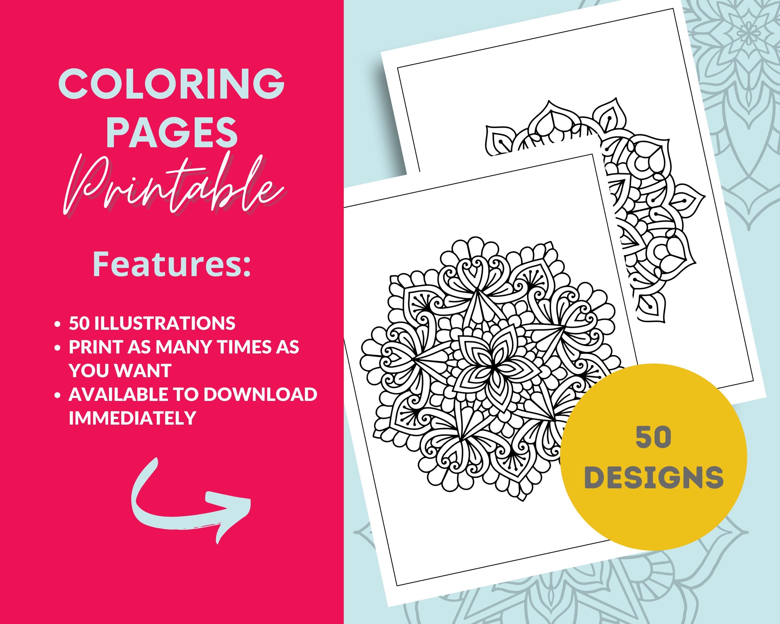 Mandala Coloring Pages, Printable Colouring Pages With Stress Relief ...