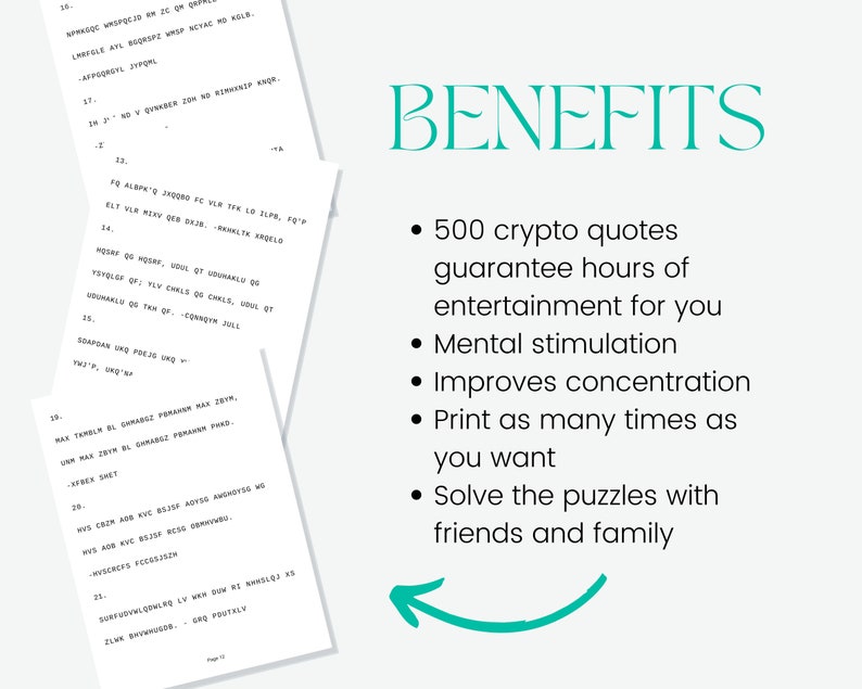 500 Printable Cryptogram Puzzle With Answers | Cryptoquote Printable ...