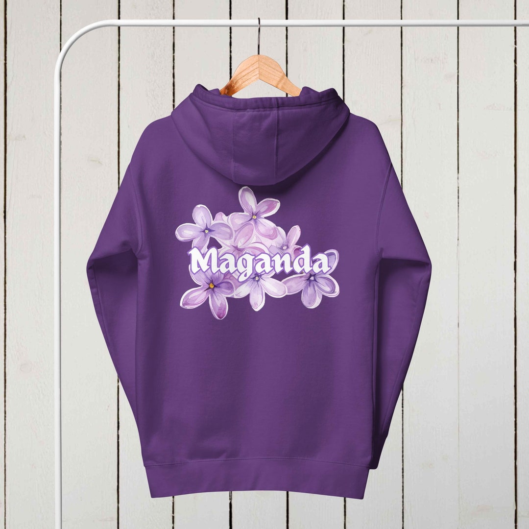 Maganda Tagalog, Purple Lavender Lilac Unisex Hoodie Sweatshirt ...