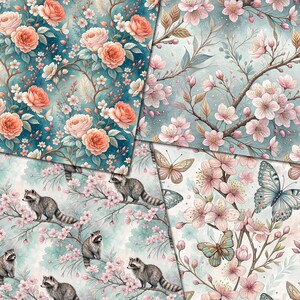 Digital Sakura Seamless Papers, 28 Japan Printable Patterns, Cherry ...