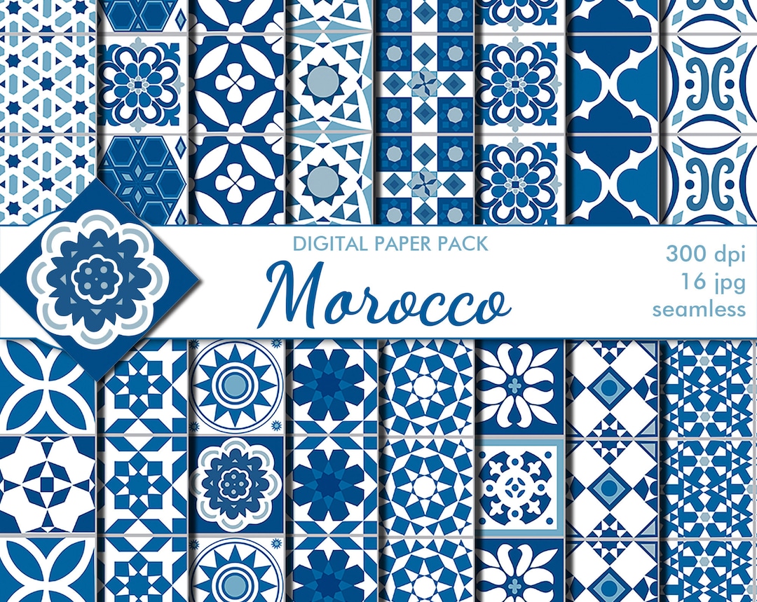 Digital Morocco Ethnic Seamless Paper Pack, 16 Printable Scrapbooking ...