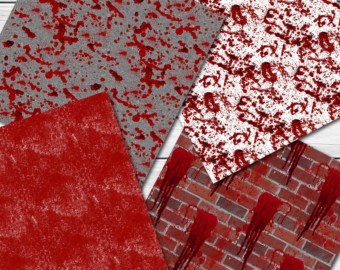 Digital Bloody Horror Seamless Paper Pack, 16 Printable Digital ...